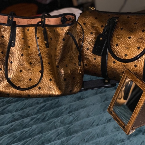 MCM | Bags | Authentic Mcm Metallic Gold Collection | Poshmark